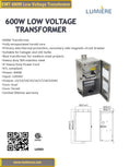 600W Heavy-duty Stainless Steel Multi-Tap Low Voltage Transformer for