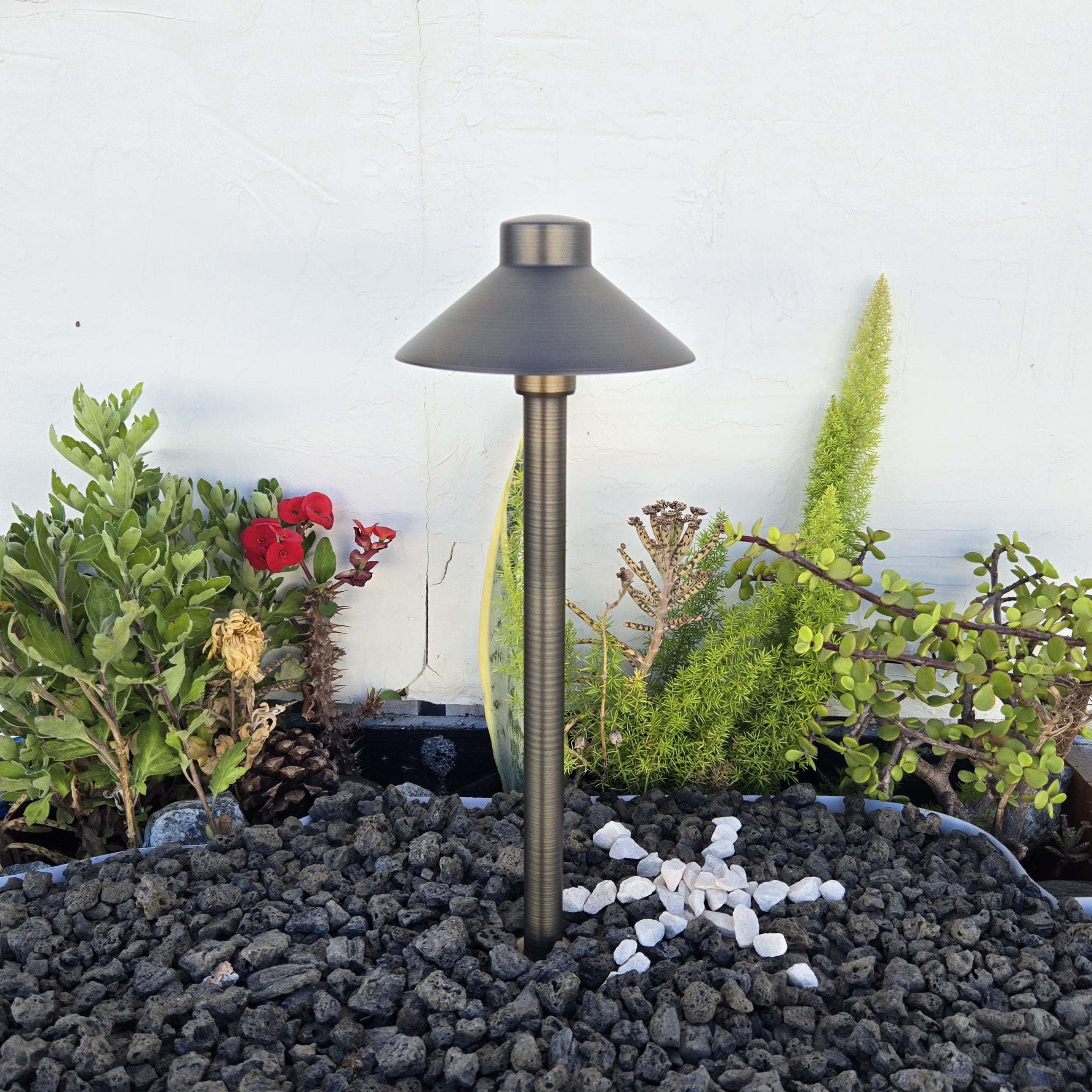 Auvent Solid Cast Brass Mini Pathway Light Natural Bronze