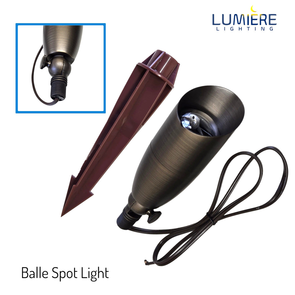 Balle Solid Cast Brass Directional Spot Light Natural Bronze