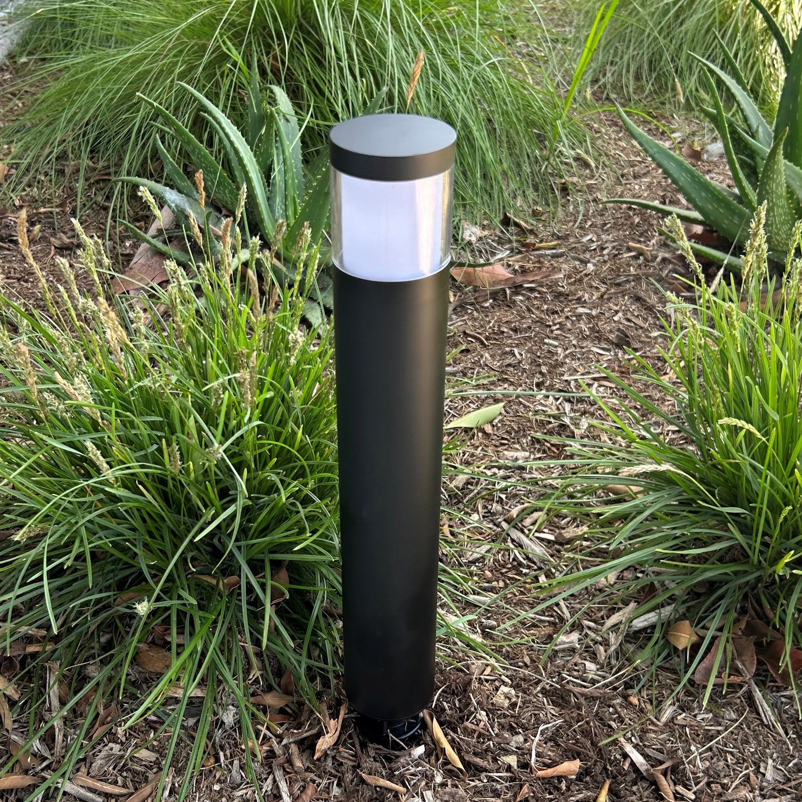 Brilia Cast Brass Bollard Contemporary Pathway Light Gun Metal Black