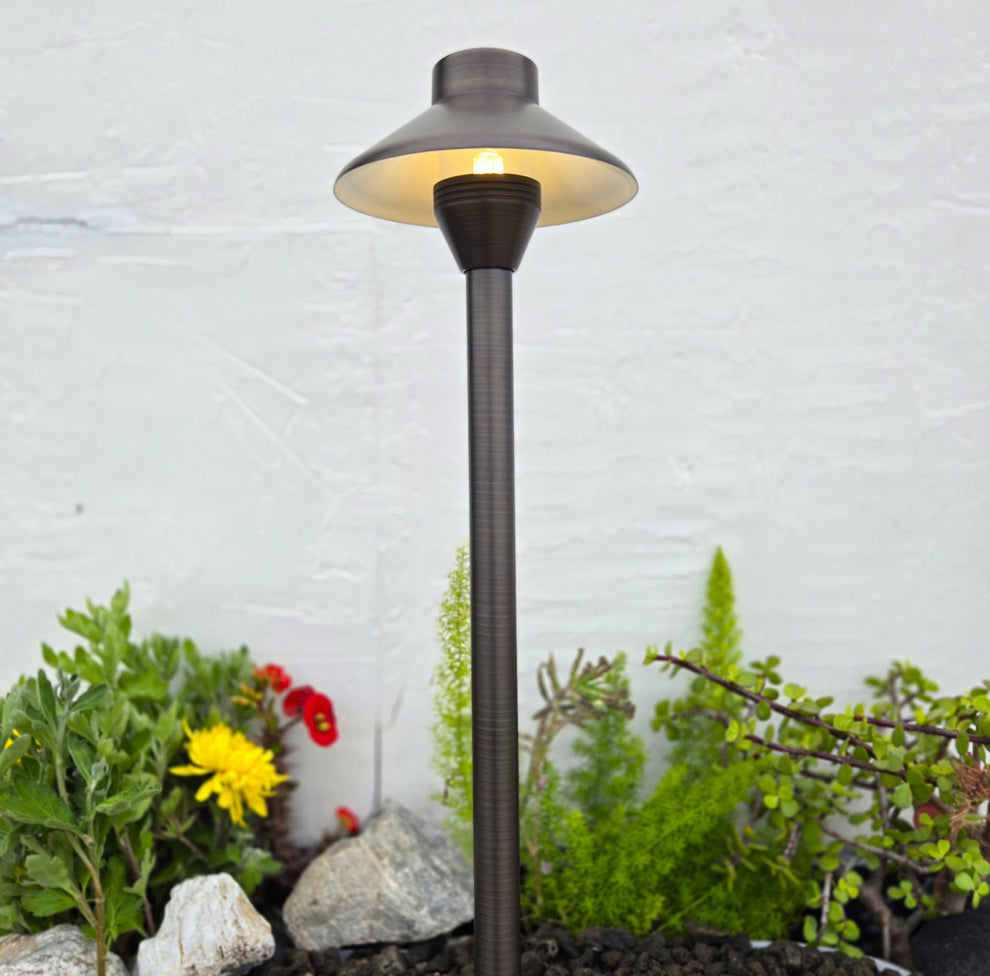 Cascade Solid Cast Brass Pathway Light Natural Bronze