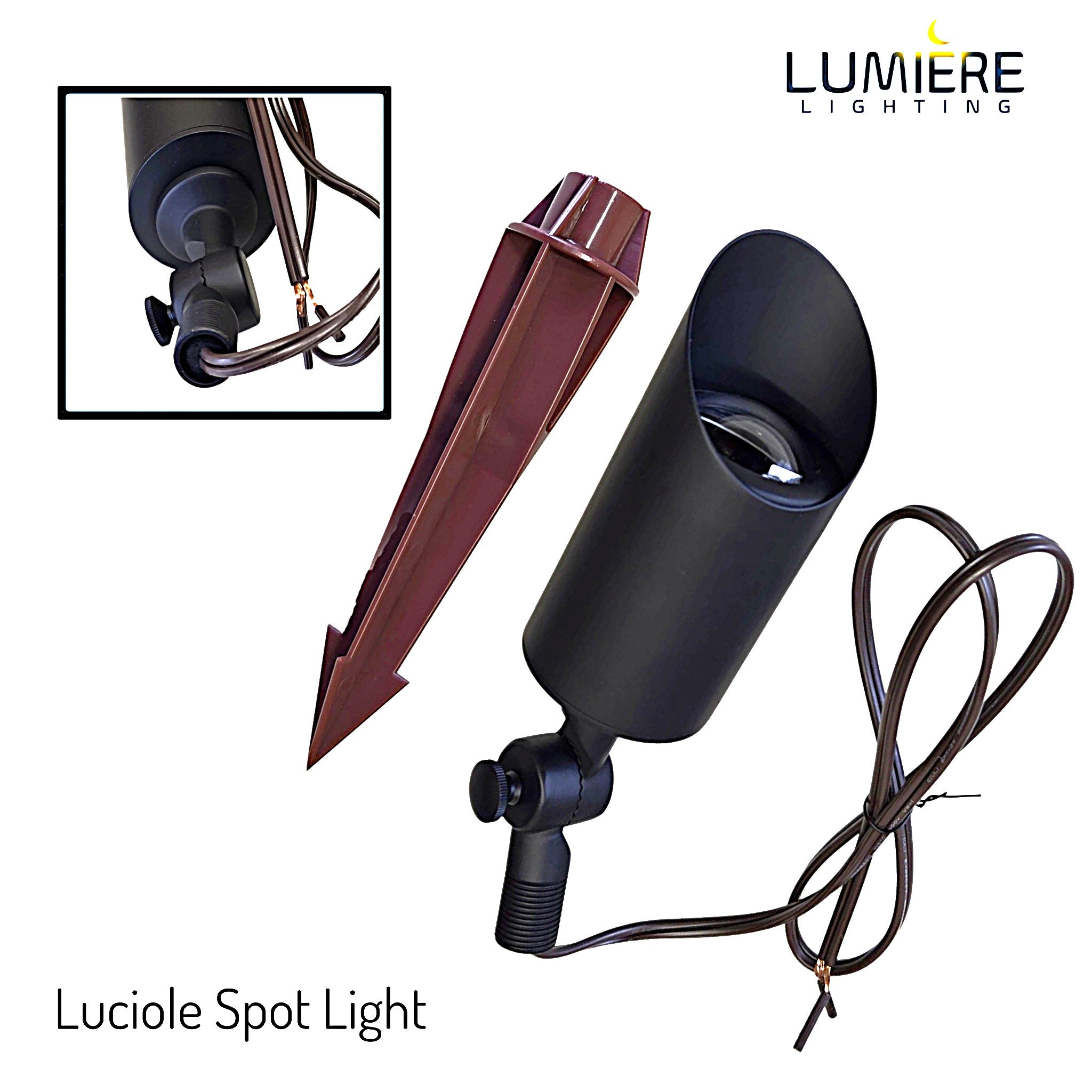 Luciole Cast Brass Directional Outdoor Spotlight