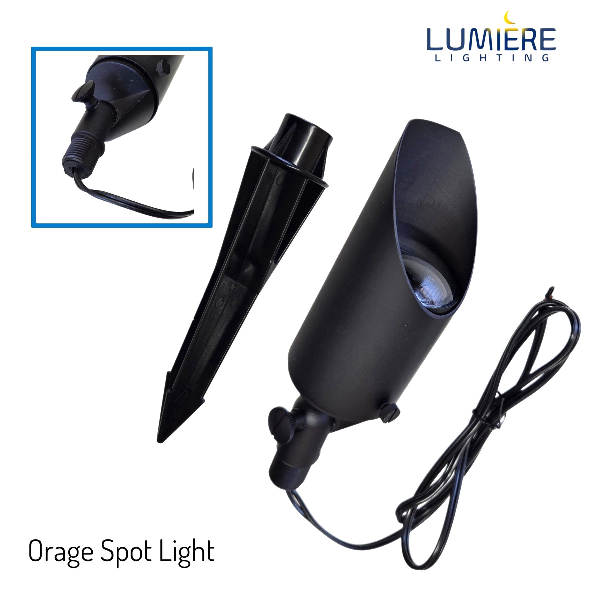 Orage Solid Cast Brass Directional Spot Light Gun Metal Black