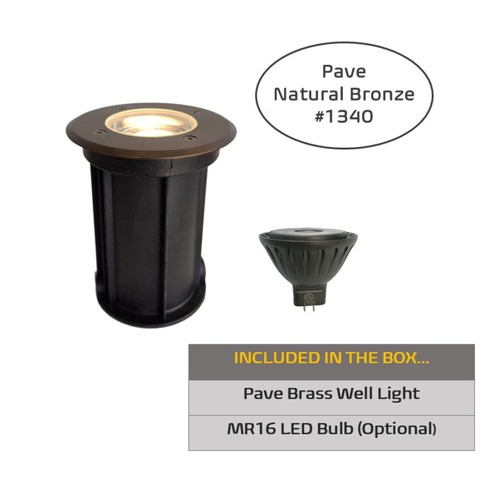 Pave Solid Brass Adjustable In Ground Well Light 12V