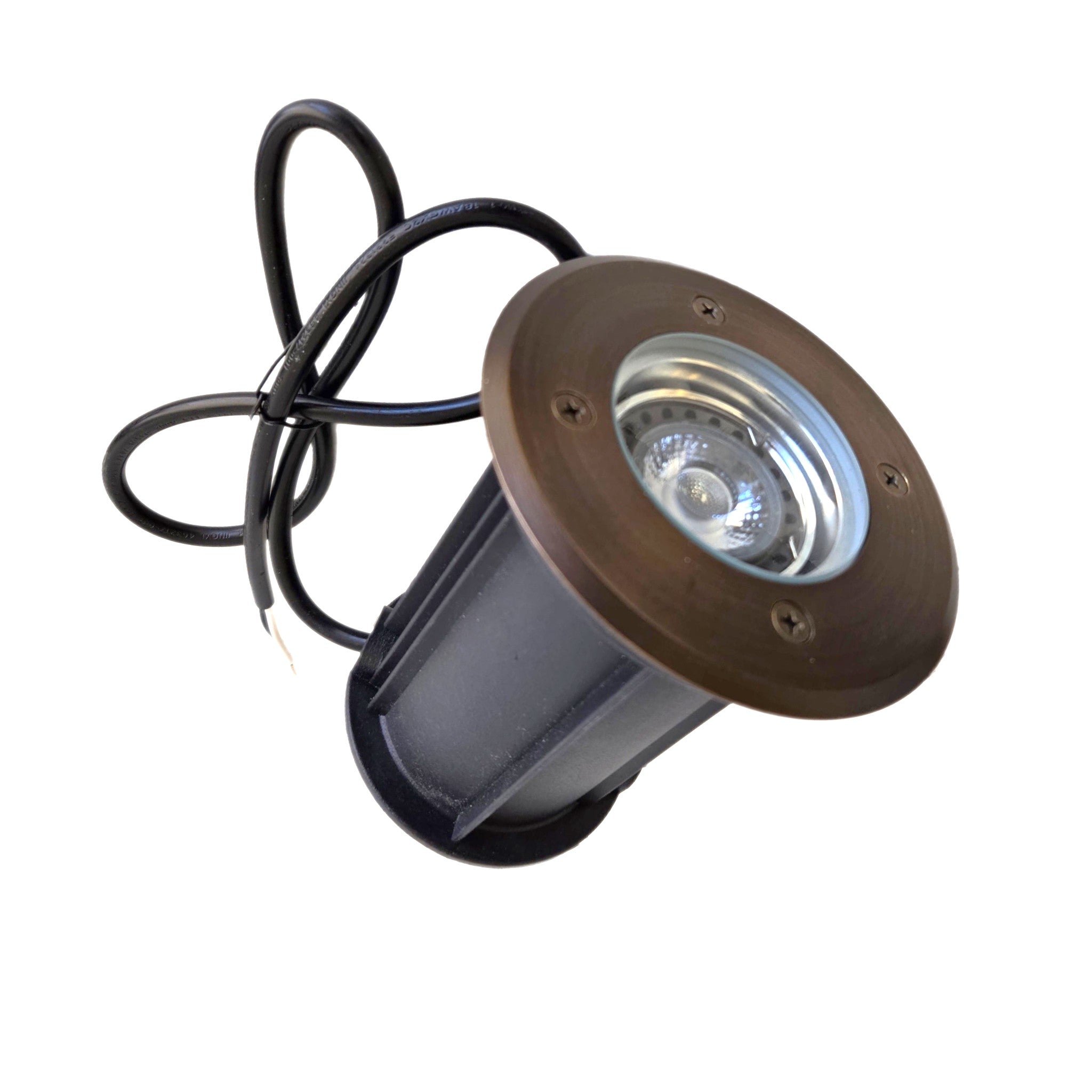 Pave Solid Brass Adjustable In-ground Well Light Natural Bronze