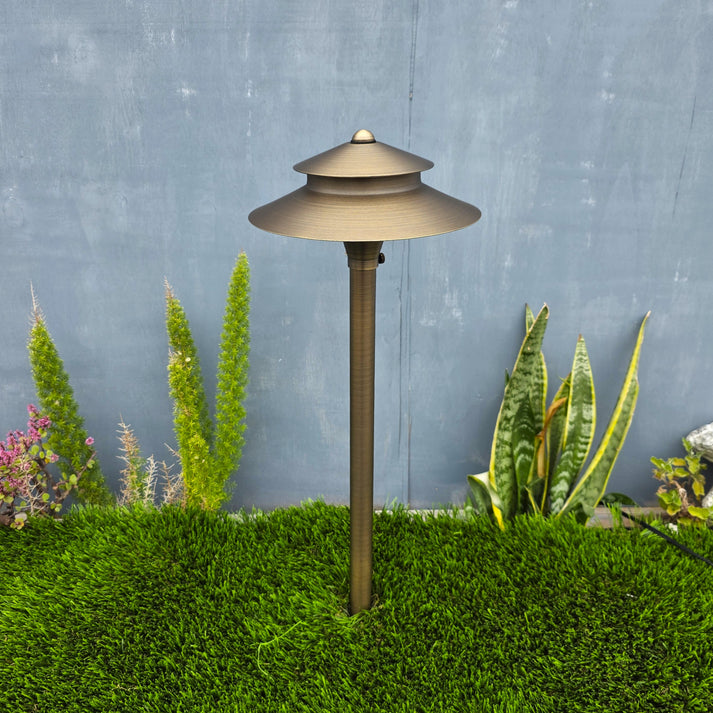 4 Pack Spectra Solid Brass Pathway Light - Antique Bronze